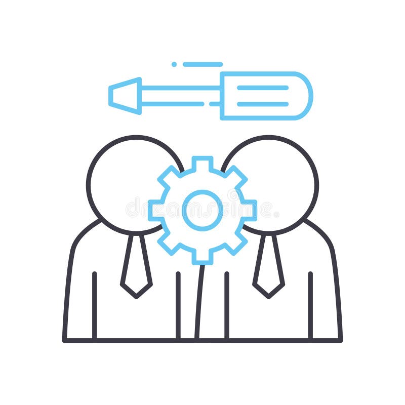 Relationship Management Line Icon, Outline Symbol, Vector Illustration ...