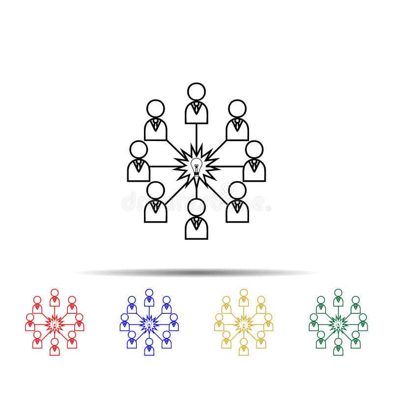 Relationship , Network Idea Multi Color Style Icon. Simple Thin Line ...