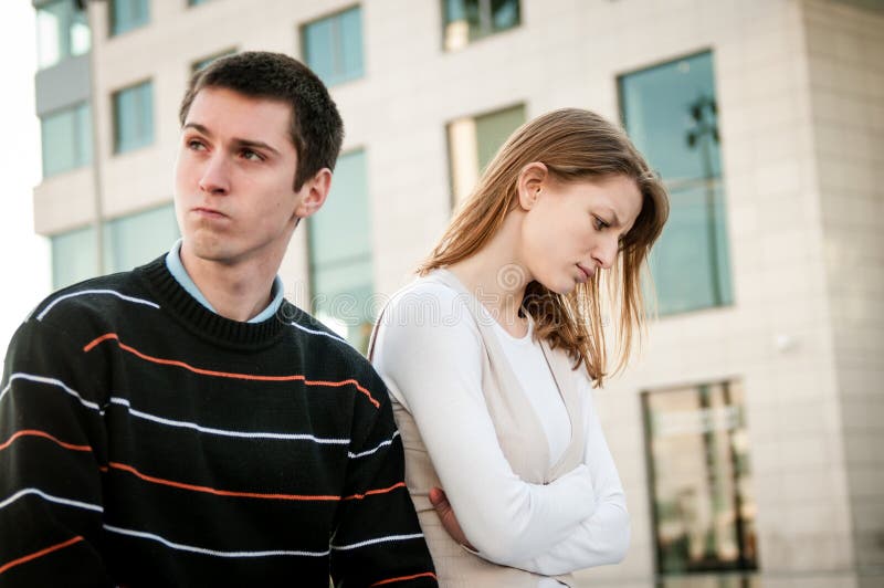 Relationship Problem - Couple Portrait Stock Image - Image of outdoor ...
