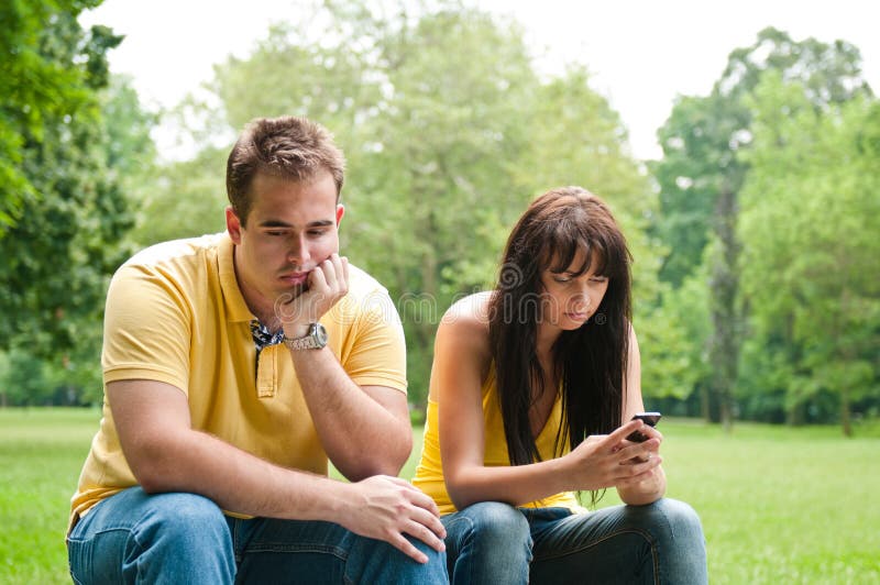 Relationship Problems - Couple Stock Image - Image of negative, bench ...