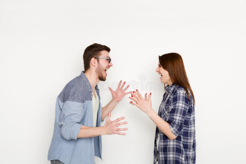 Relationship Problems, Young Couple Arguing, Isolated Stock Image ...