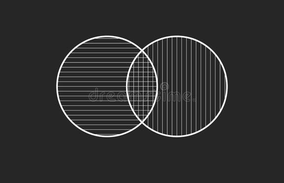 Relationship Venn Diagram with 2 Intersecting Circles. Two Opposite ...