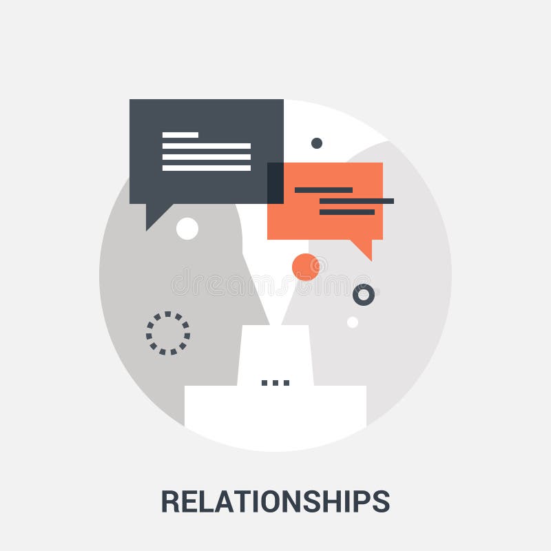 Relationships Flat Icon Design Concept Stock Vector - Illustration of ...