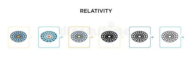 Relativity Vector Icon in 6 Different Modern Styles. Black, Two Colored ...