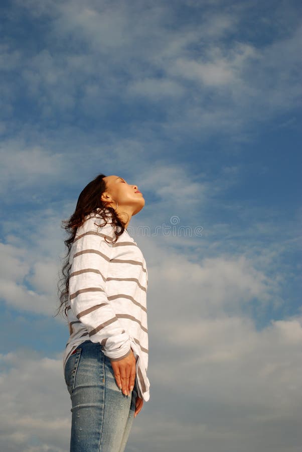 Relax stock photo. Image of outdoors, female, breath, stress - 8118864