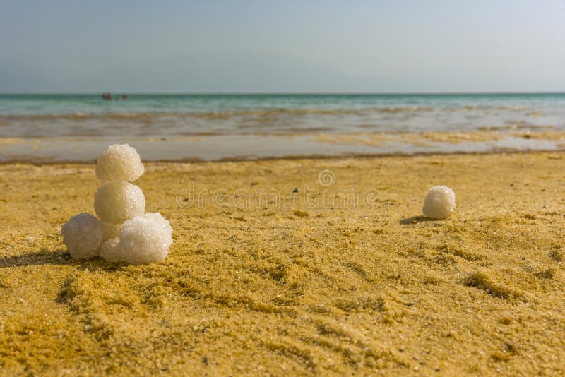 Relax Balls of Salt on the Sand. Sky Horizon. Sea Stock Image - Image ...