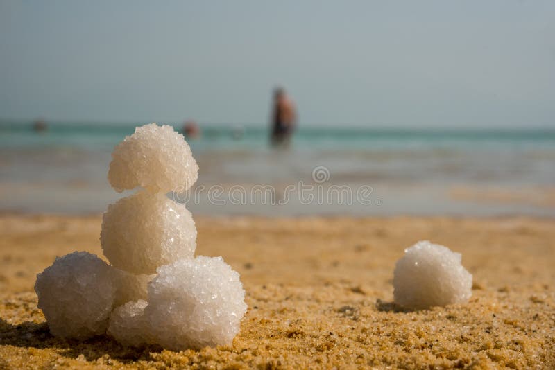 Relax Balls of Salt on the Sand. Sky Horizon. Sea Stock Photo - Image ...