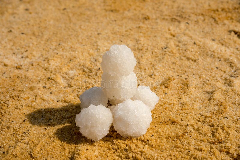 Relax Balls of Salt on the Sand. Sky Horizon. Sea Stock Image - Image ...