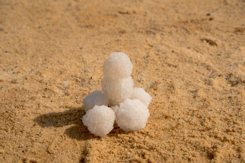 Relax Balls of Salt on the Sand. Sky Horizon. Sea Stock Image - Image ...