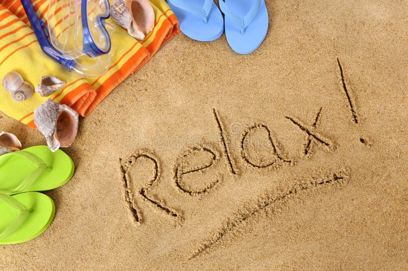 Relax beach writing stock photo. Image of retirement - 54171696