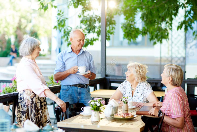 Relax in cafe stock image. Image of retired, pensioner - 77969445