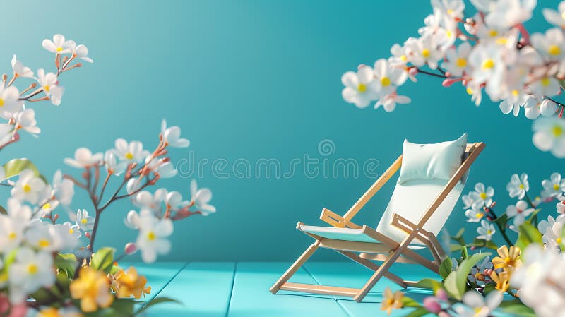 Relax Comfortable Emotion in Spring Atmosphere Stock Illustration ...