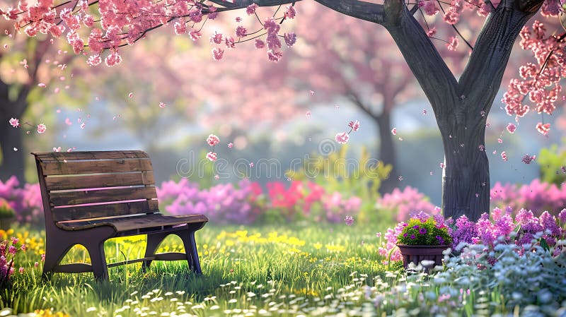 Relax Comfortable Emotion in Spring Atmosphere Stock Illustration ...