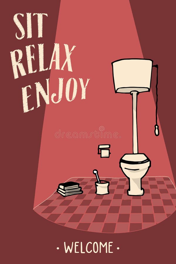 Relax and Enjoy Lettering. Welcome Text. Image for Interior, WC Art ...