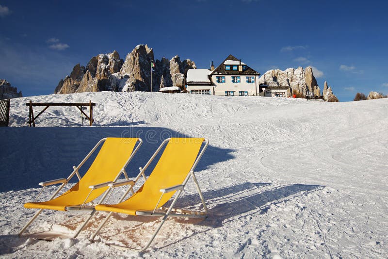 Relax in the high mountain stock image. Image of snow - 12957459