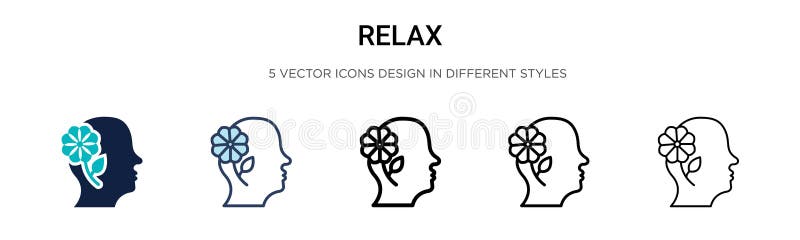 Relax Outline Vector Icon. Thin Line Black Relax Icon, Flat Vector ...