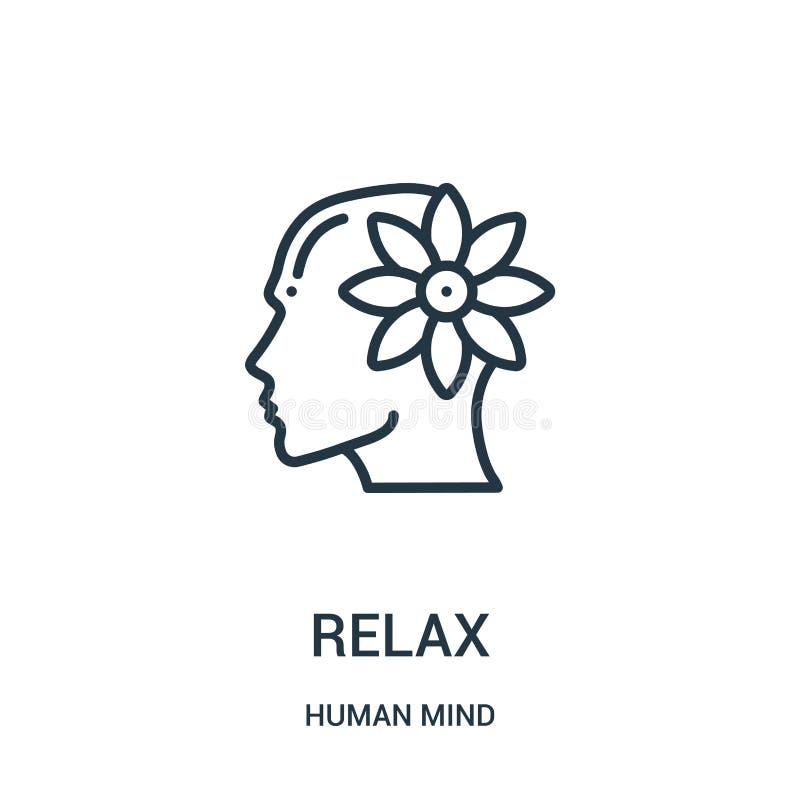 Relax Icon Vector from Human Mind Collection. Thin Line Relax Outline ...