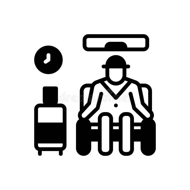 Black Solid Icon for Relax, Waiting Area and Rest Stock Illustration ...