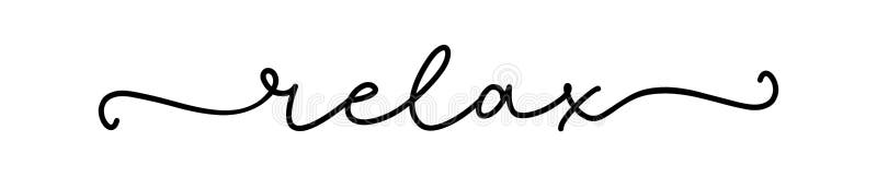 Relax Script Lettering Typography Poster Vector Design Banner Stock