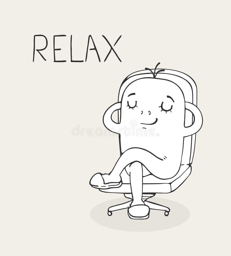 Relax moment draw stock vector. Illustration of young - 309082510