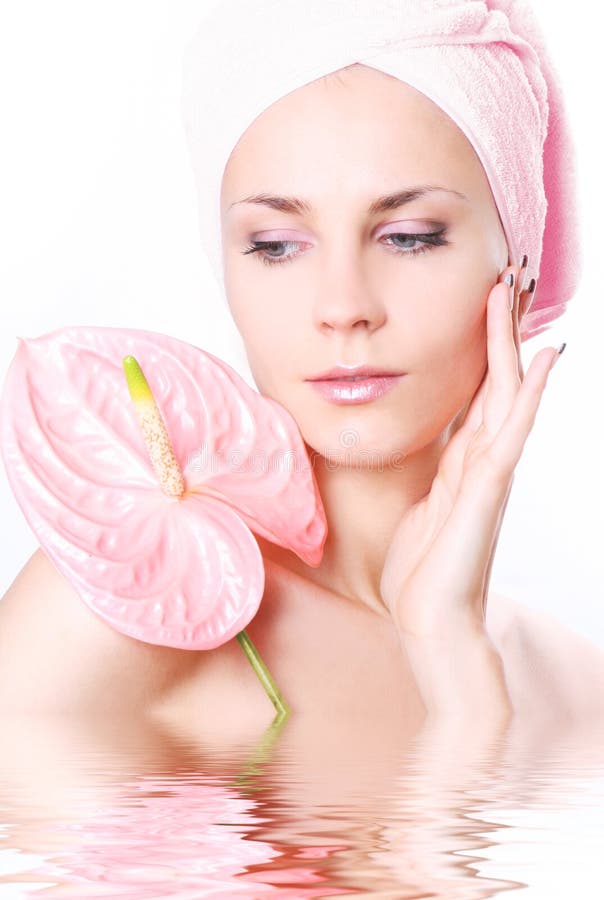 Relax with pink flower stock photo. Image of clean, harmony - 7792698