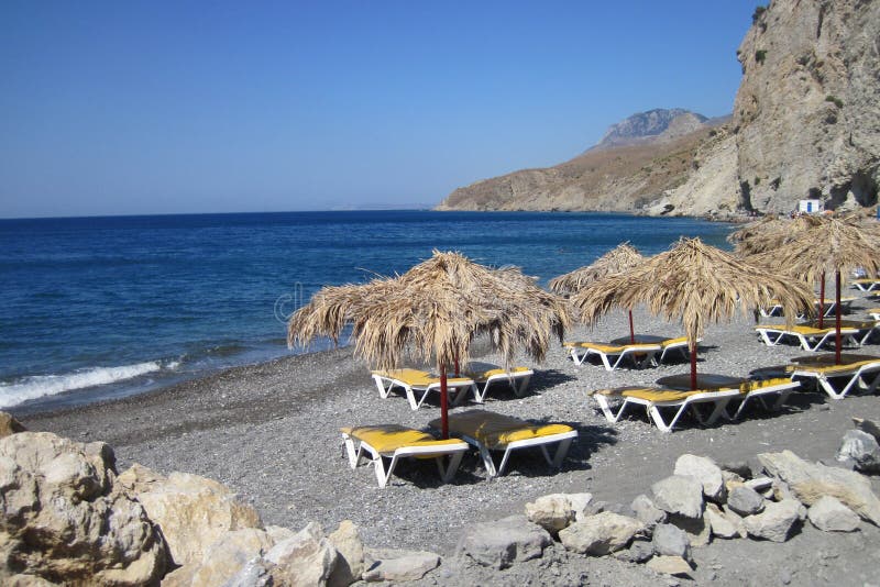 Greece beach stock image. Image of chairs, relaxation - 11035281