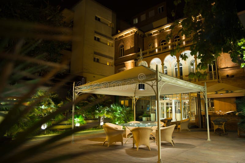 Cozy Night Relaxation Spot with Warm Lights Stock Photo - Image of ...