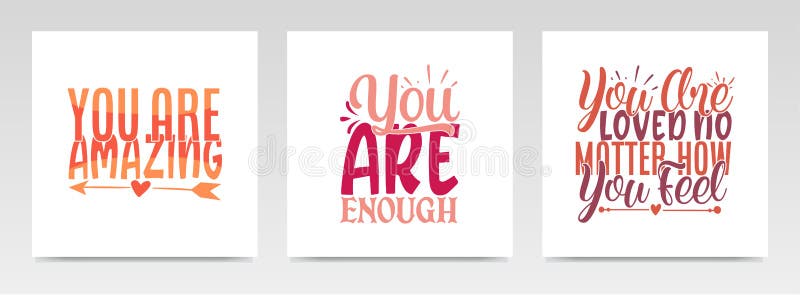 Relax Quotes Letter Typography Set Illustration Stock Vector ...