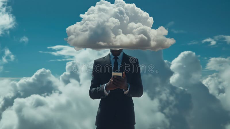 Relax and Reading Smartphone on the Cloud Stock Image - Image of ...