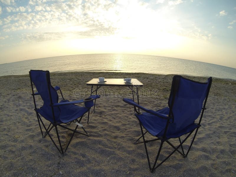 Relax on the Sand at the Seaside Waiting the Sun Stock Photo - Image of ...
