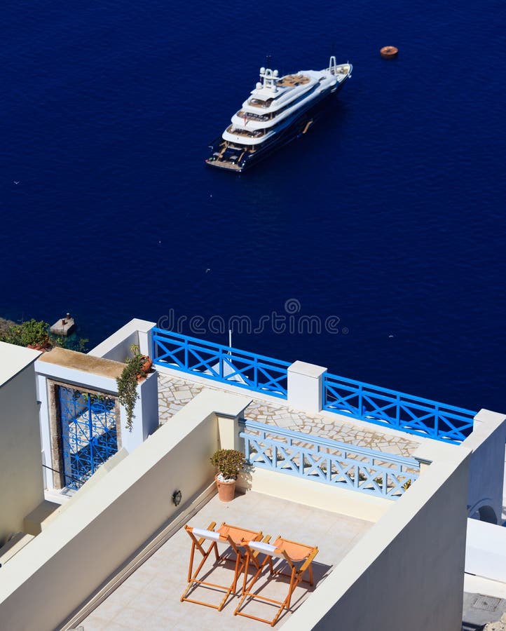 Relax on Santorini Island, Greece Stock Image - Image of accommodation ...