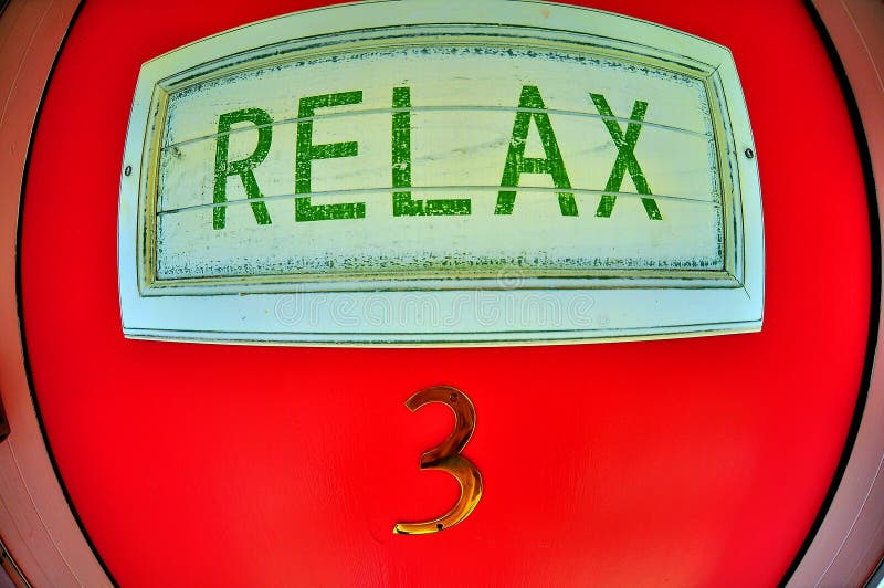 Relax Sign on Door stock image. Image of door, unwind - 9271529