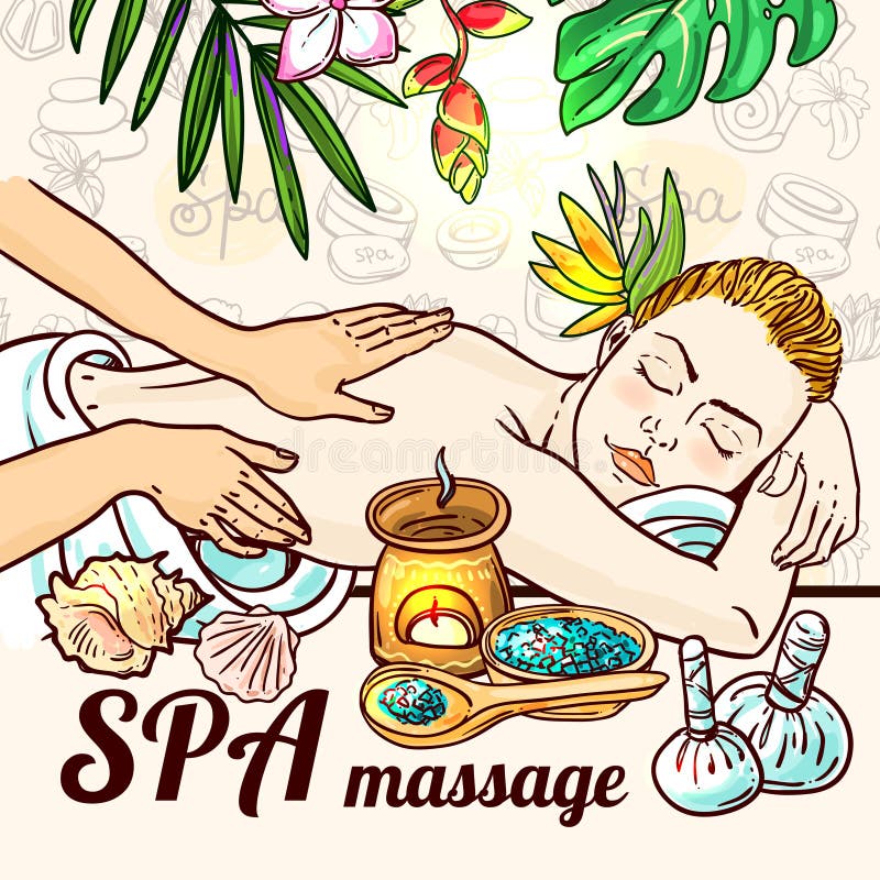 Relax spa massage stock vector. Illustration of healthy - 70940241