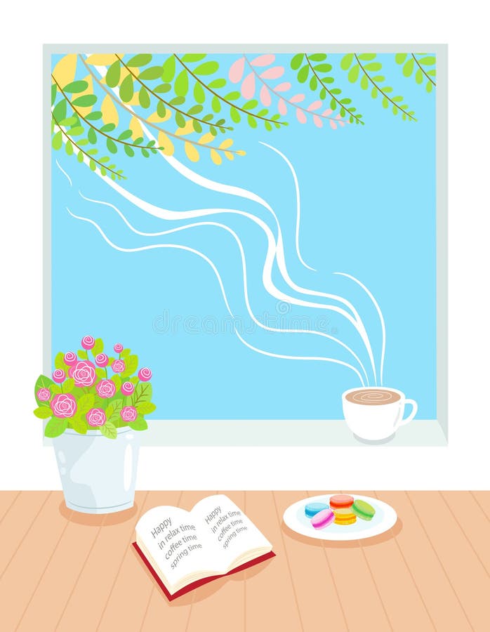 Relax in spring time stock vector. Illustration of leaf - 58959309