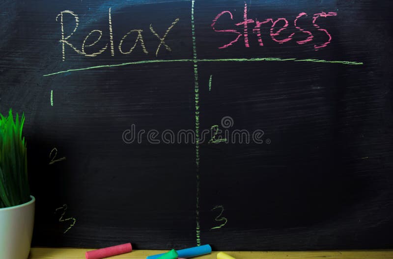 Stress Chalk Writing on Blackboard Stock Image - Image of stress ...