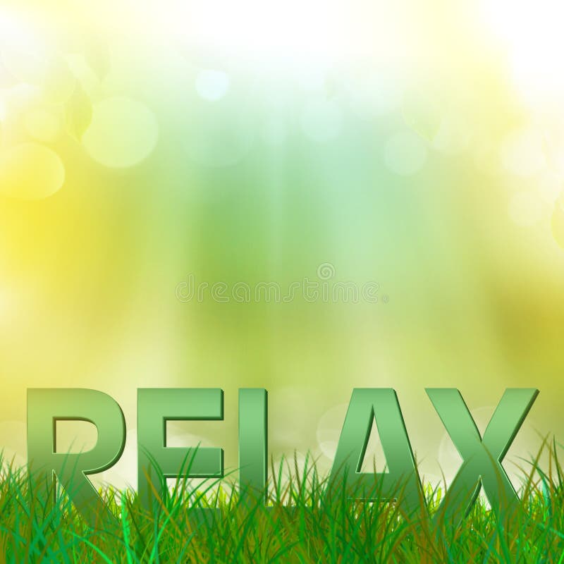 Relax Text in a Grass Field Stock Image - Image of fitness, energy ...
