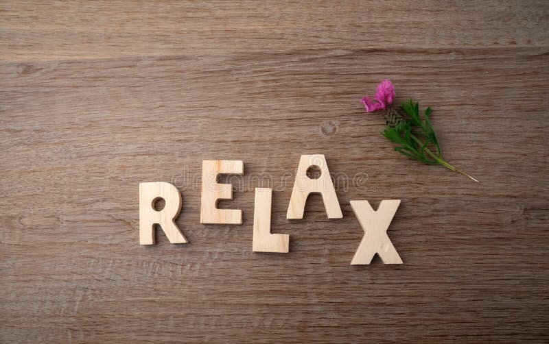 Relax Text Wooden Letters Inspire Relaxation Mindfulness Stock Photos ...