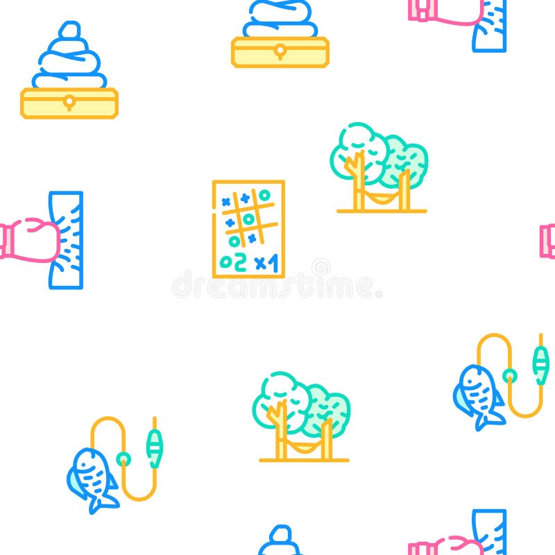 Relax Therapy Time Vector Seamless Pattern Stock Illustration ...