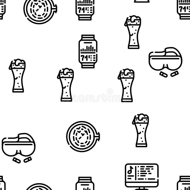 Relax Therapy Time Vector Seamless Pattern Stock Vector - Illustration ...