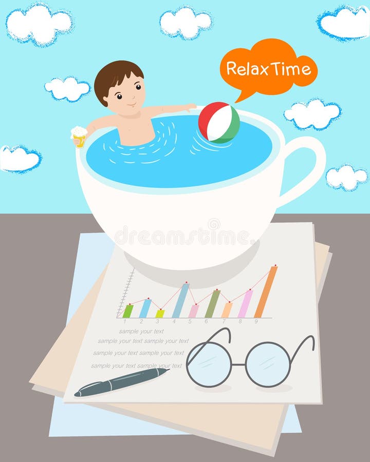 Relax time for businessman stock vector. Illustration of graphic - 58499985