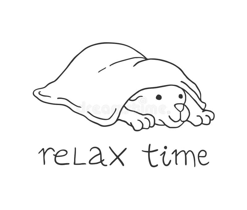 Relax Time Black and White Handwritten Lettering Stock Vector ...