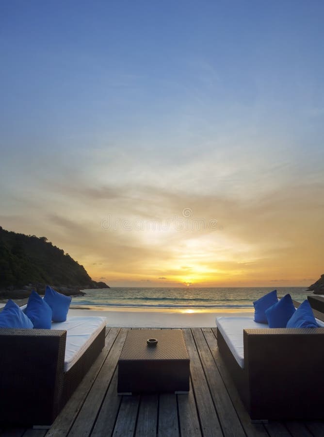Relax time at sunset beach stock photo. Image of holiday - 10397340