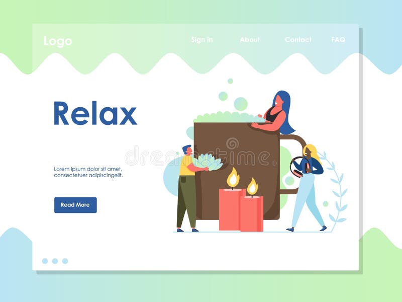 Relax Vector Website Landing Page Design Template Stock Vector ...