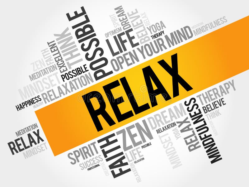Relax word cloud stock illustration. Illustration of happiness - 202654257