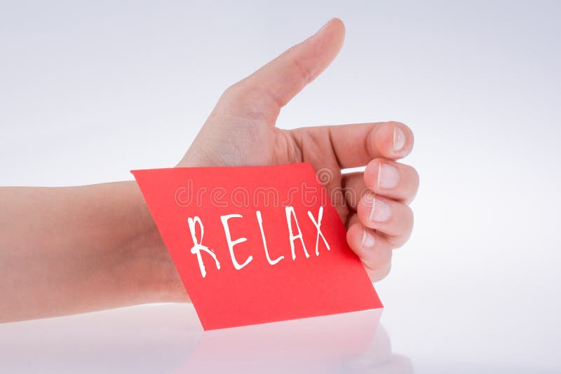 Relax Wording Written on Paper in Hand Stock Image - Image of organize ...