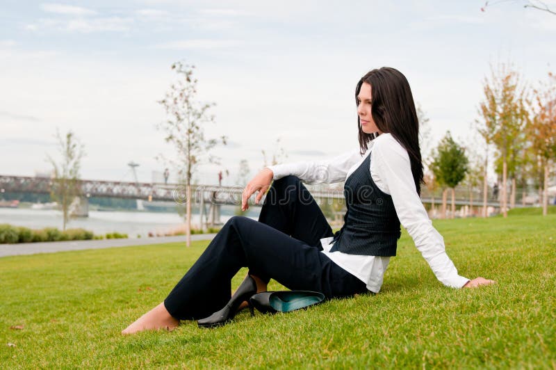 Relax during Work - Business Person Stock Image - Image of outdoor ...