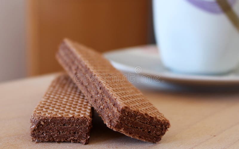Relax in Work with Cacao Biscuit and Coffee Stock Photo - Image of ...