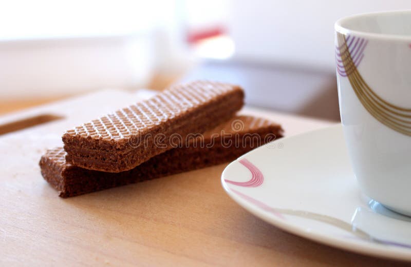 Relax in Work with Cacao Biscuit and Coffee Stock Image - Image of meal ...