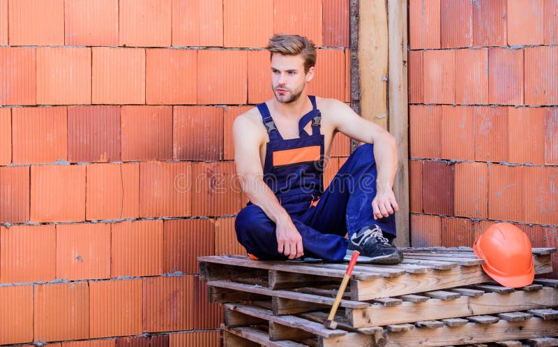 Relax at Work. Engineer with Tool. Architect Repair and Fix. Building ...