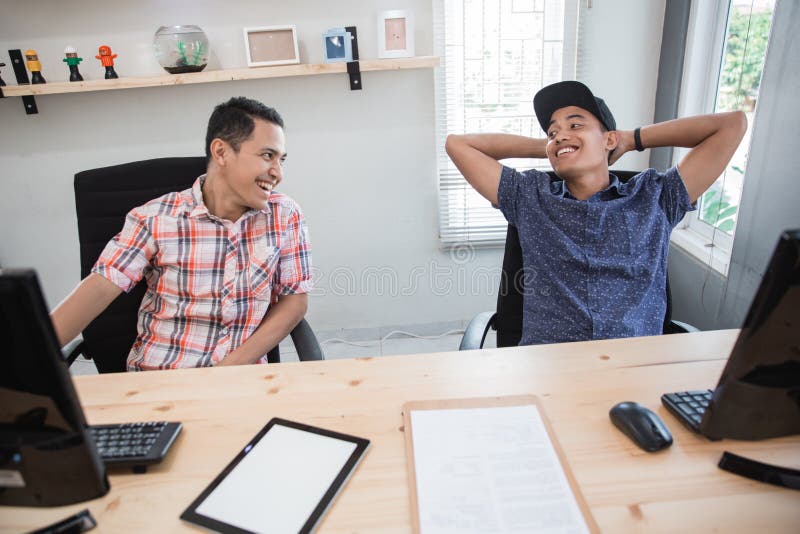 Relax Worker Having Chat on Work Hour Brake Stock Photo - Image of ...